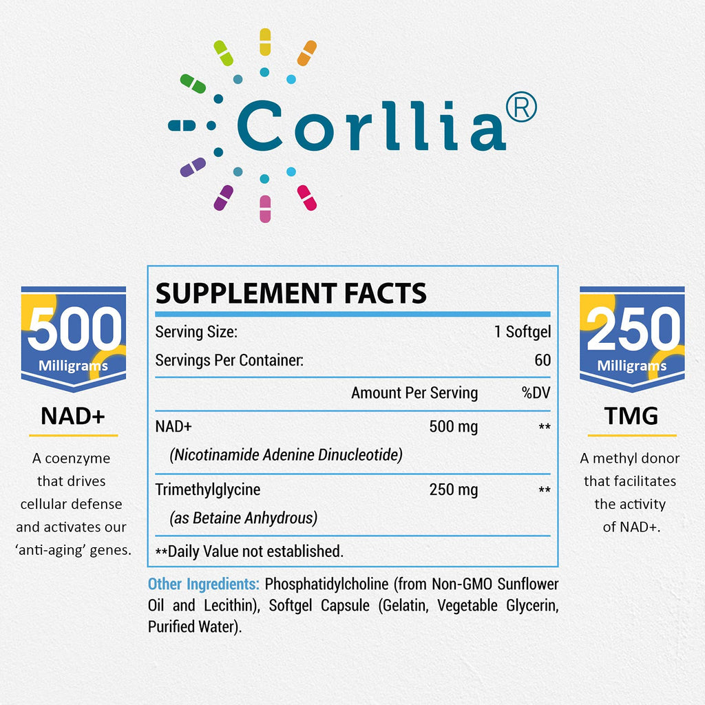 NAD+ supplement with TMG for wellness