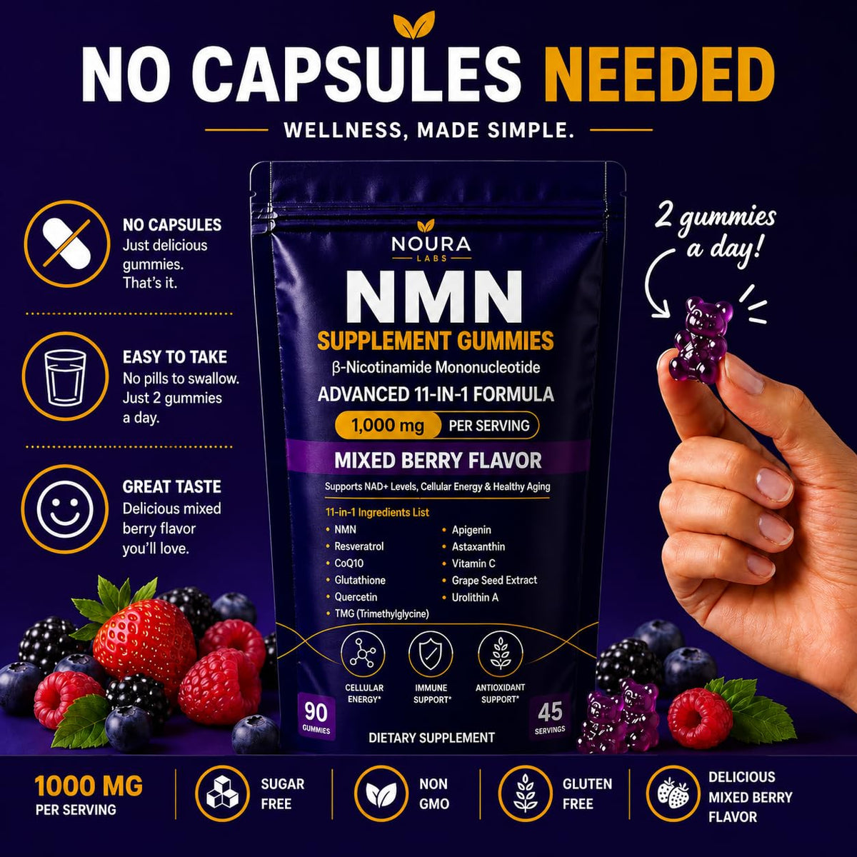 NAD+ support with NMN gummies