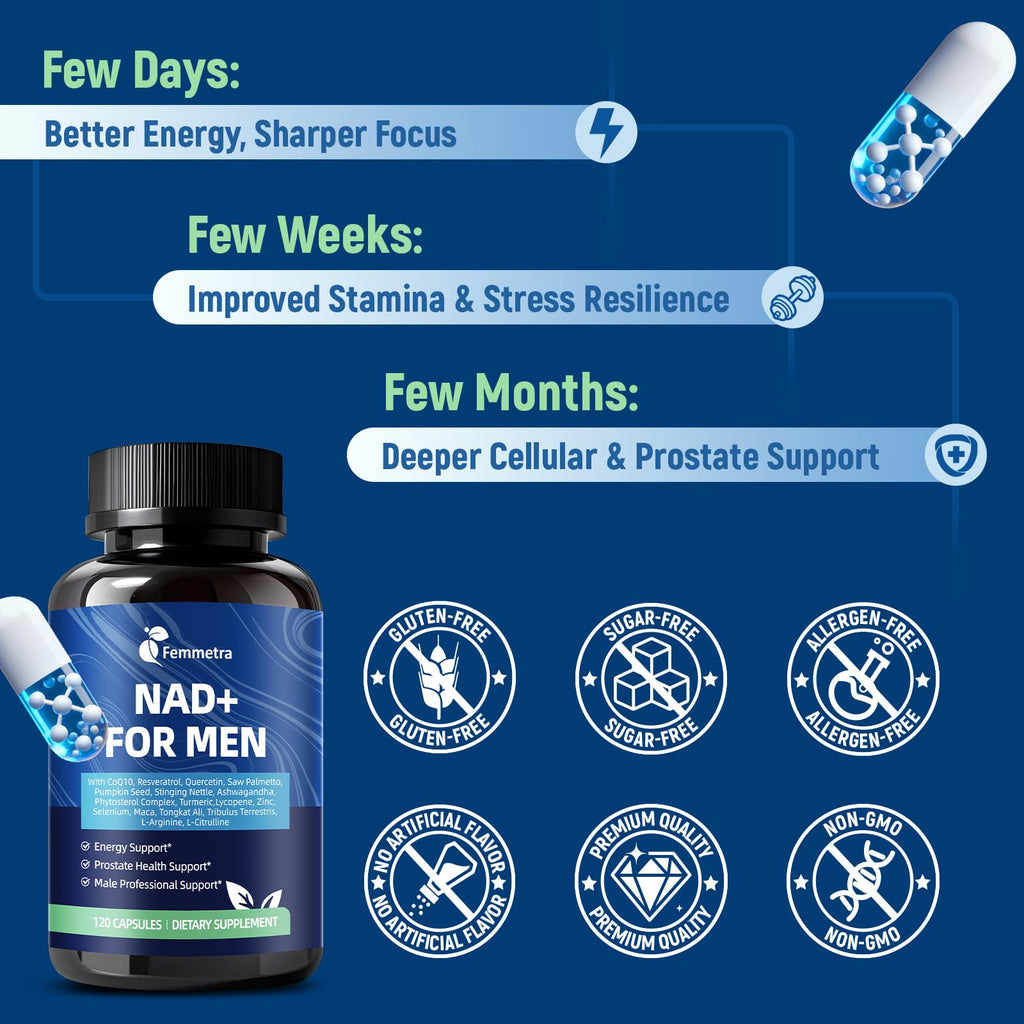 NAD+ with saw palmetto for vitality