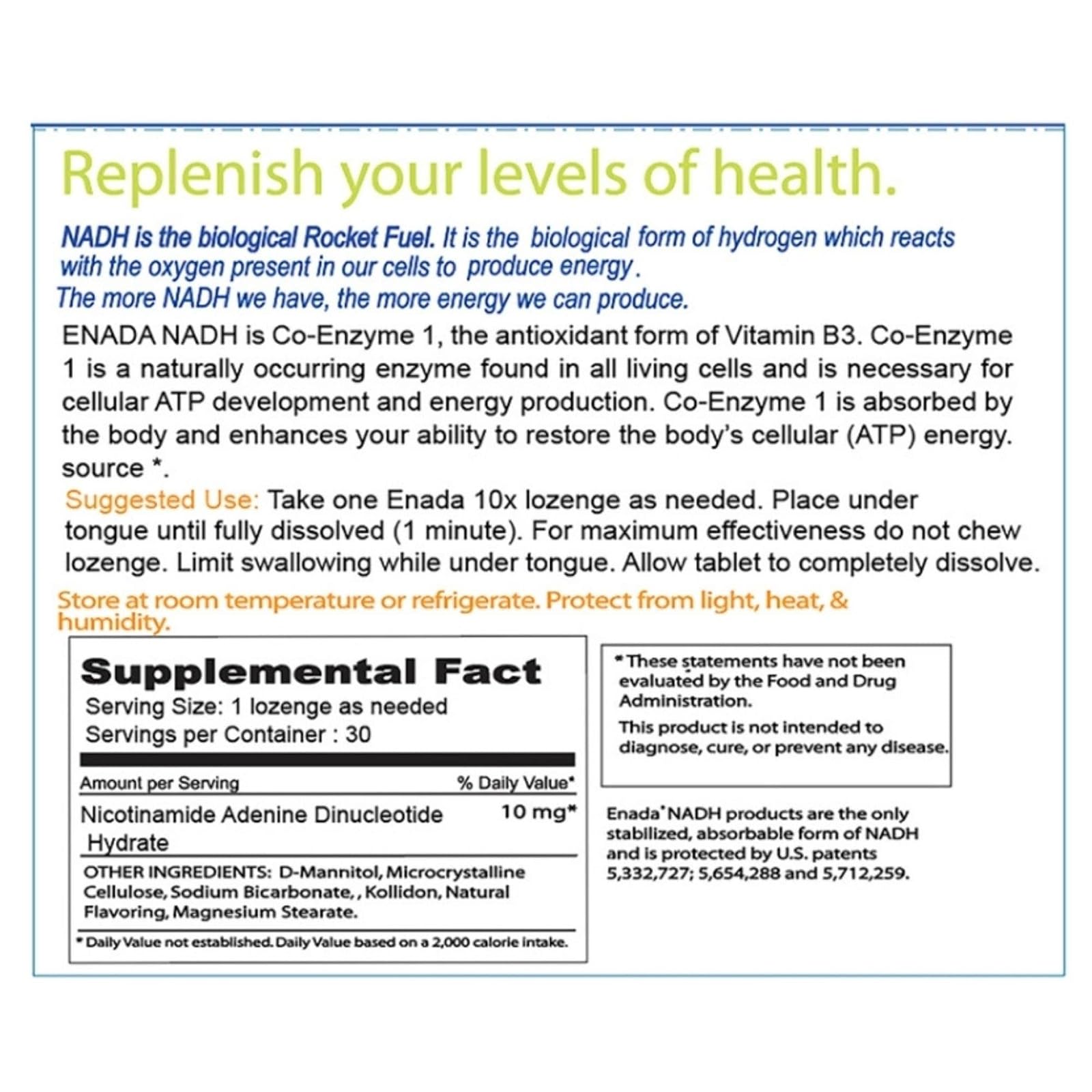 NADH 10 mg vitamin B12 benefits