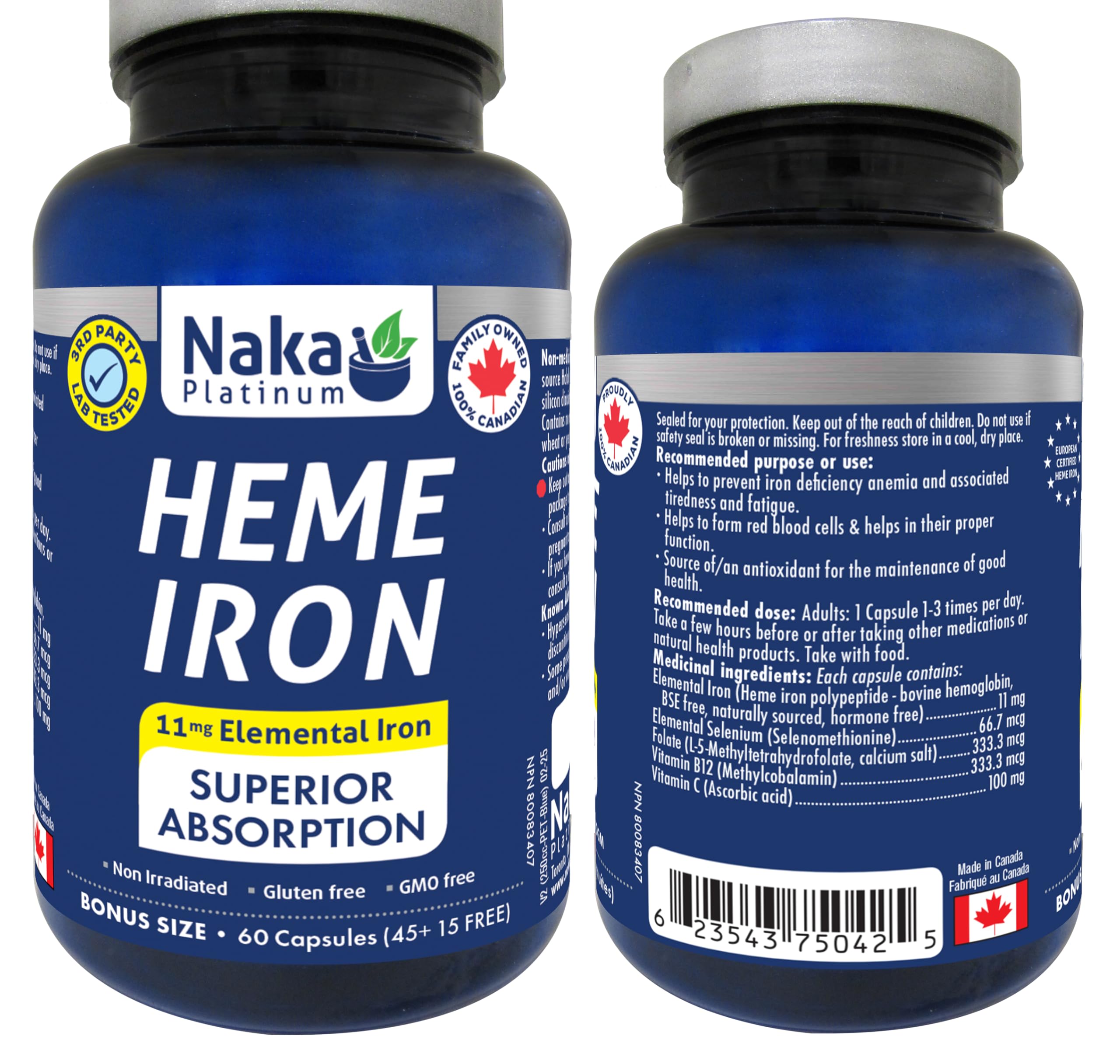 Naka Platinum HEME iron capsules