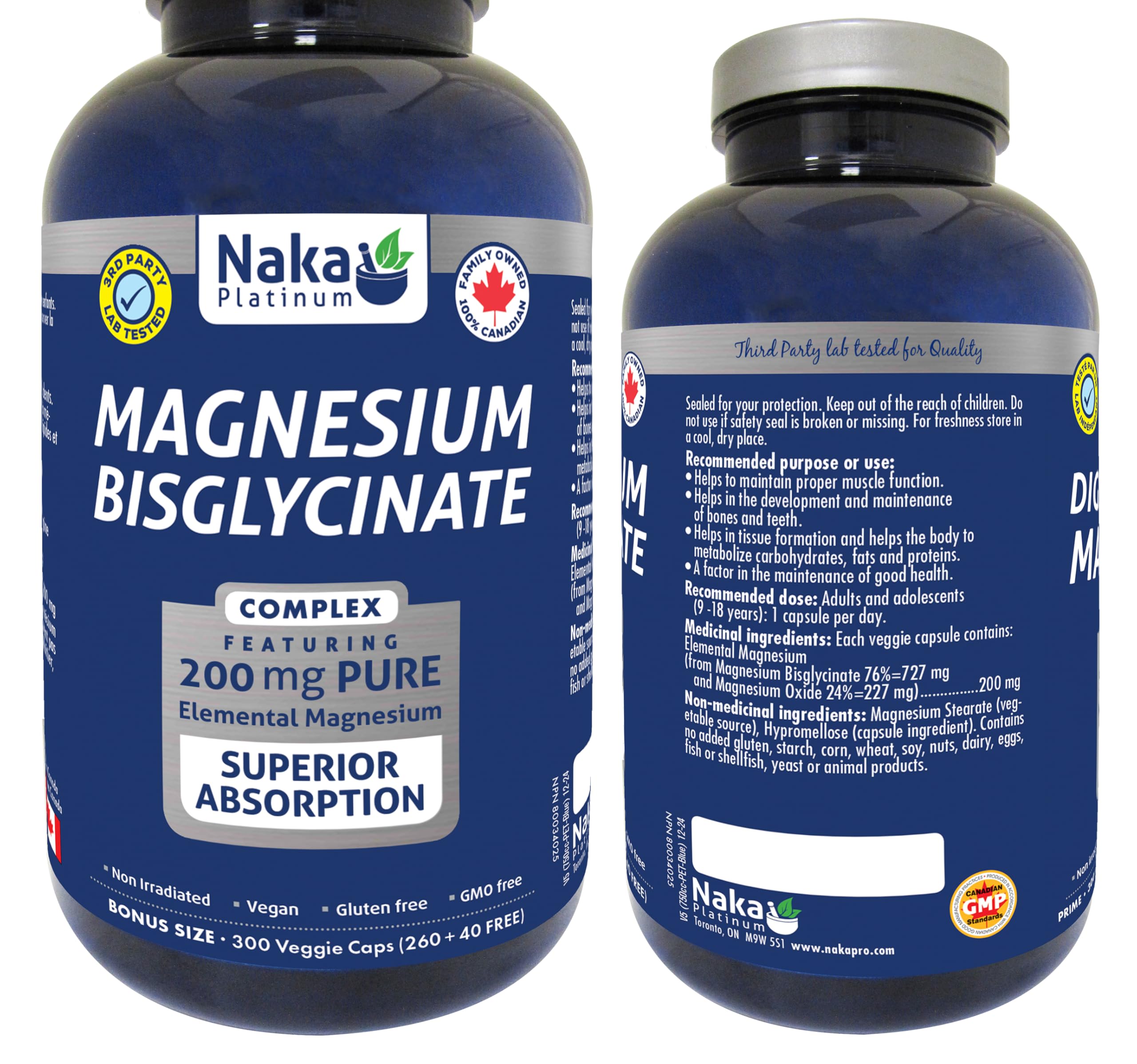 Naka Platinum magnesium bisglycinate supplement