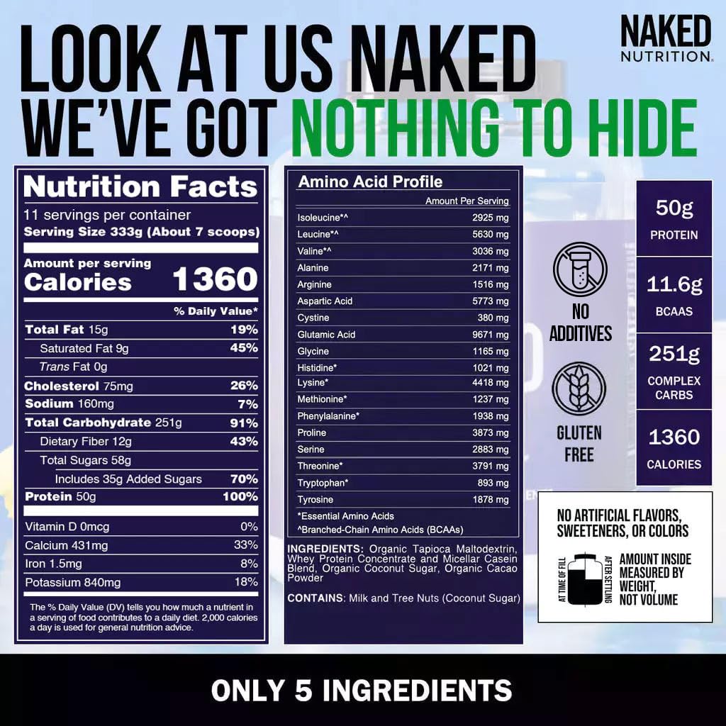 NAKED chocolate gainer with 1360 calories