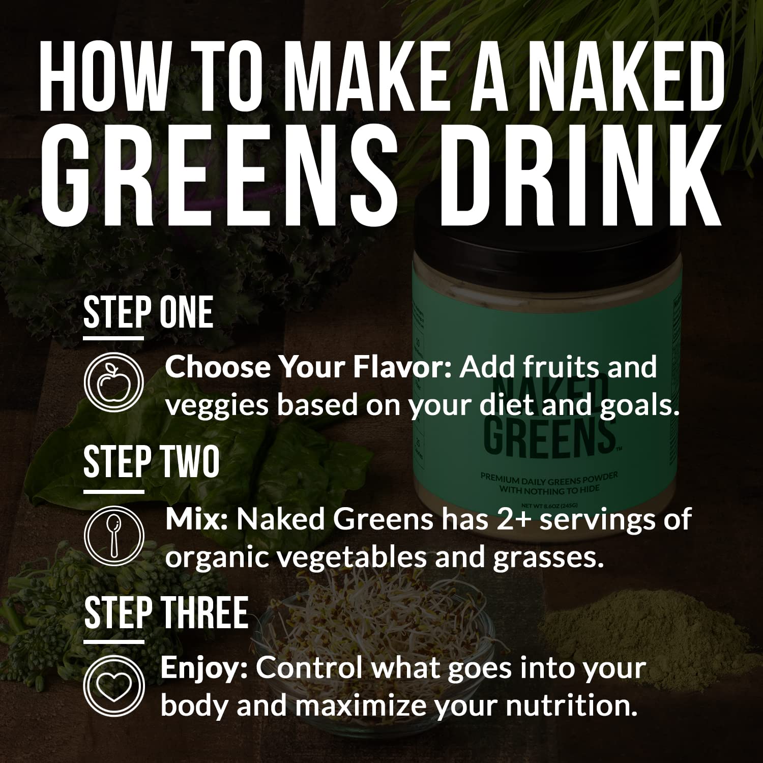 NAKED Super Greens Powder daily supplement