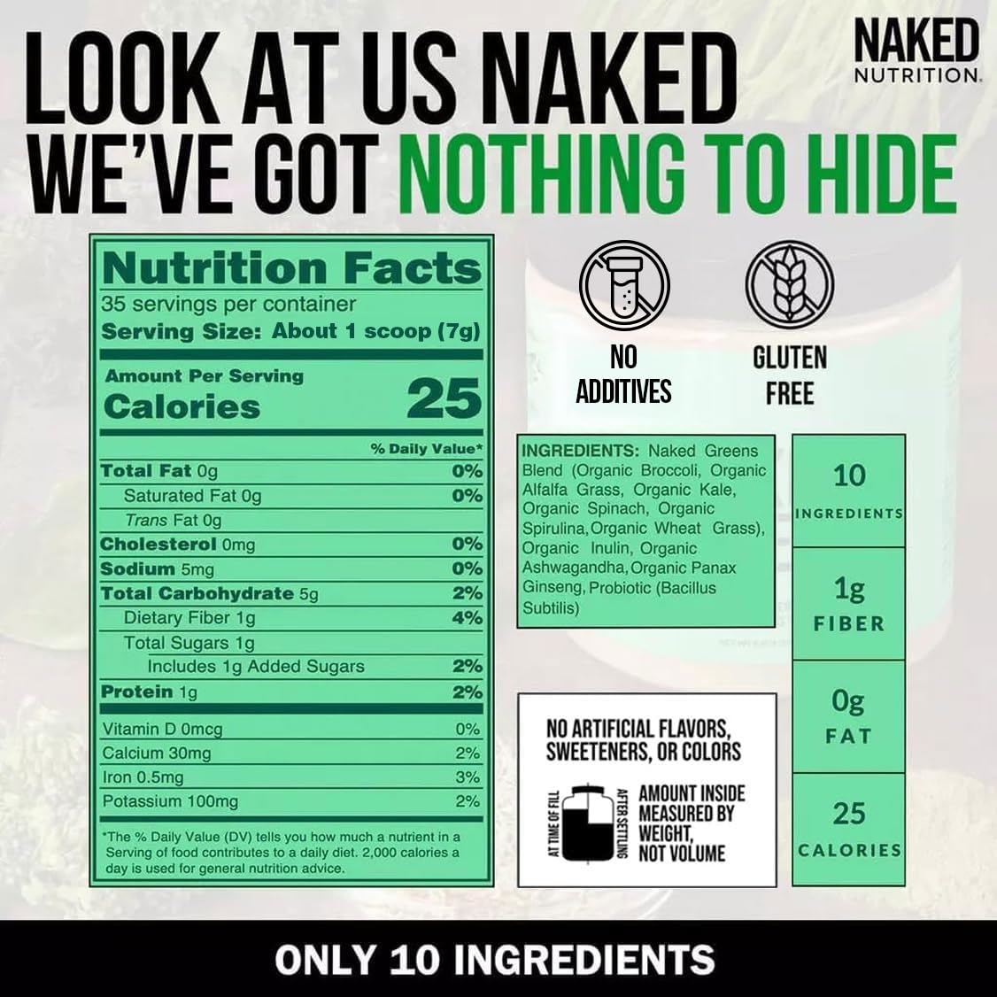 NAKED Super Greens Powder nutrition