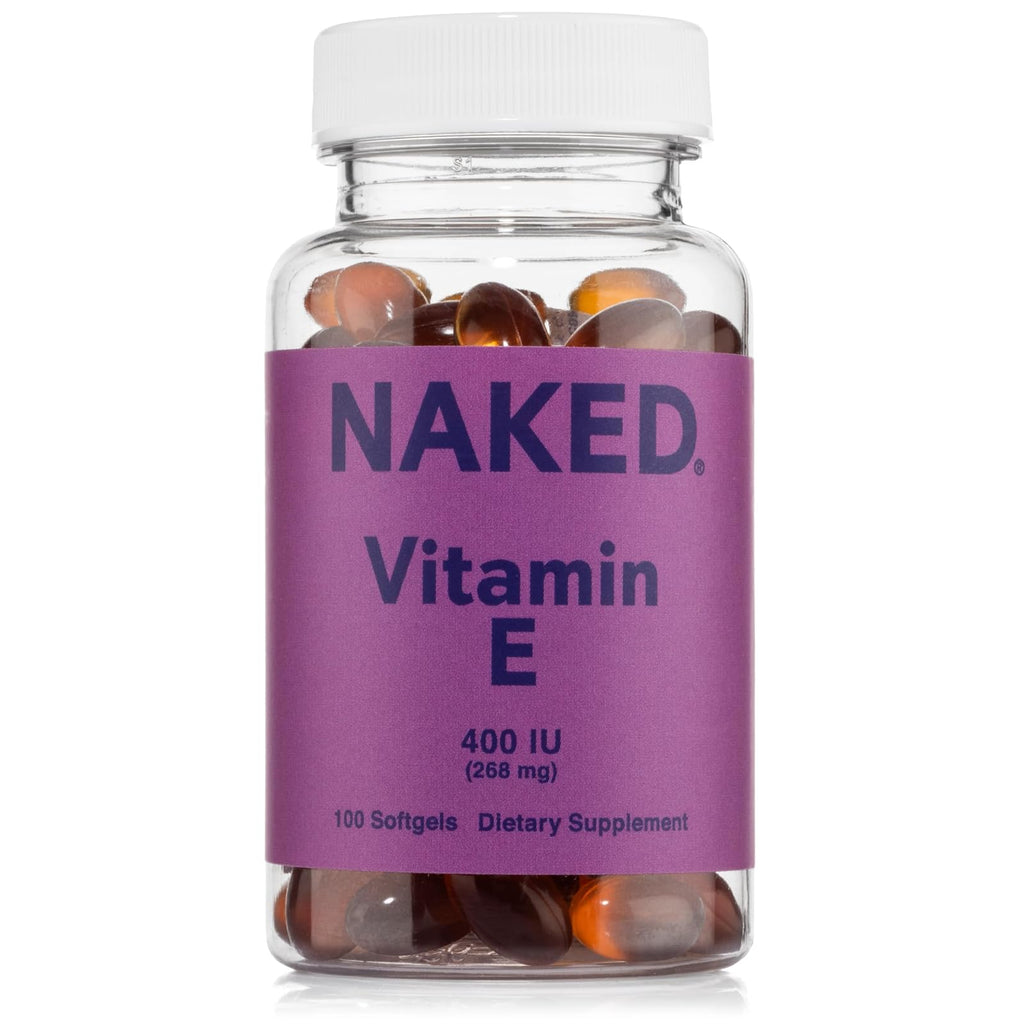 Naked Vitamin E softgels for skin health