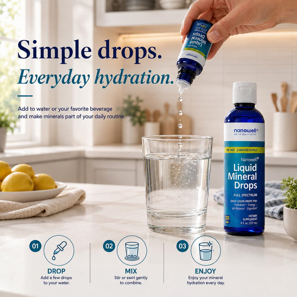 Nanowell drops for enhanced nutrient absorption