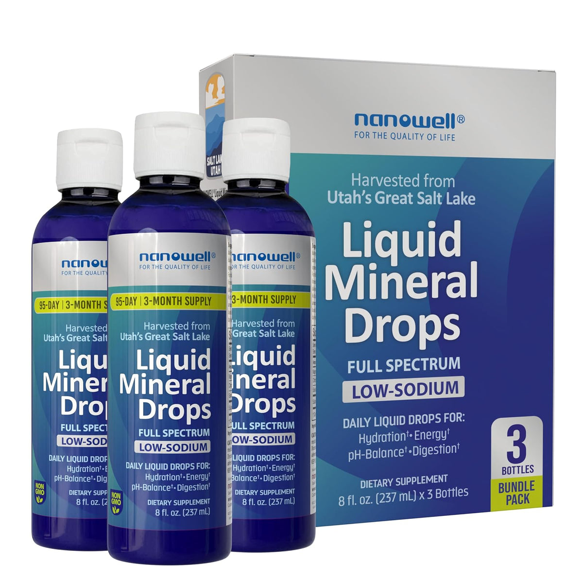 Nanowell trace mineral drops for hydration
