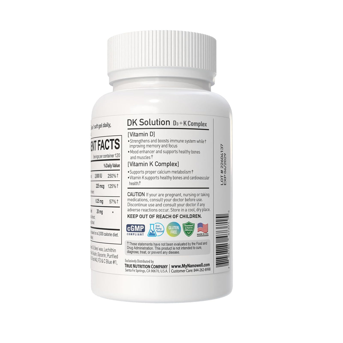 NANOWELL Vitamin D3 K2 for overall wellness