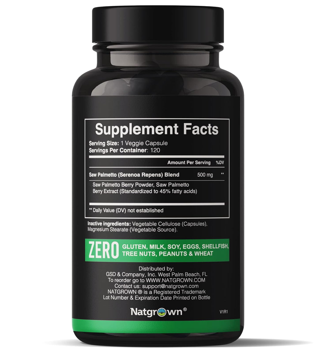 Natgrown saw palmetto 500 mg benefits