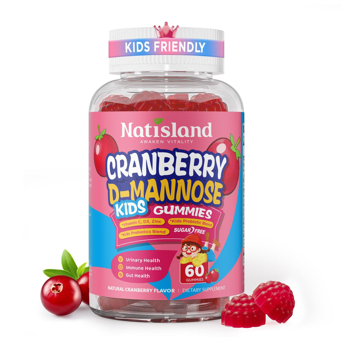 NATISLAND kids cranberry gummies