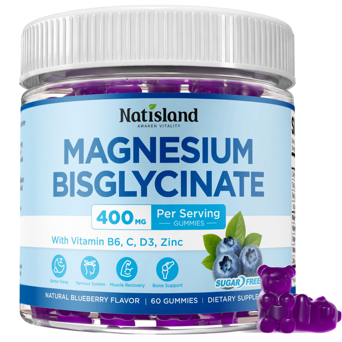 NATISLAND magnesium bisglycinate gummies benefits