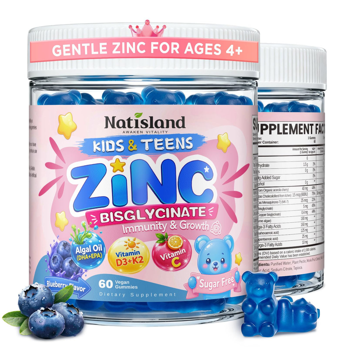 NATISLAND Zinc Bisglycinate gummies for kids