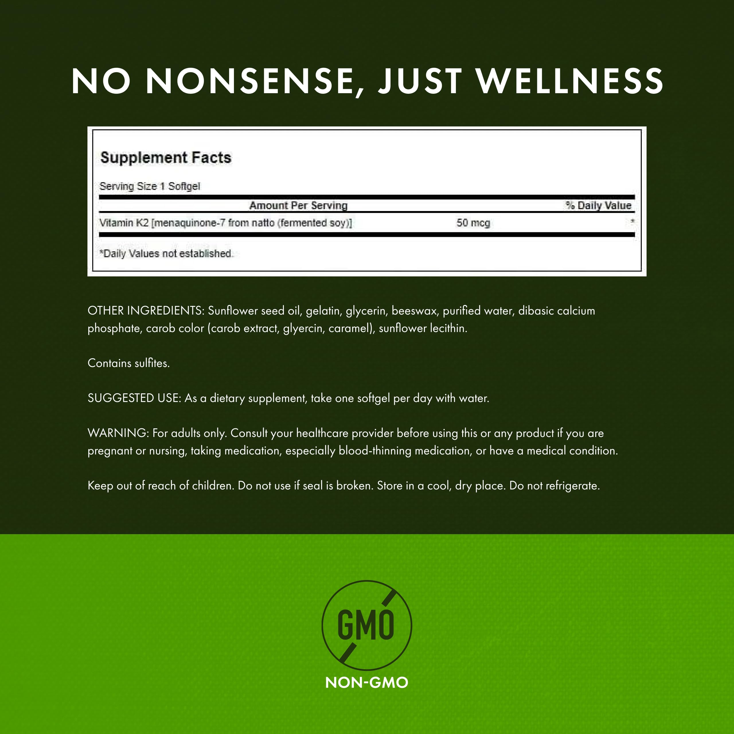 Natto sourced vitamin K2 for vitality