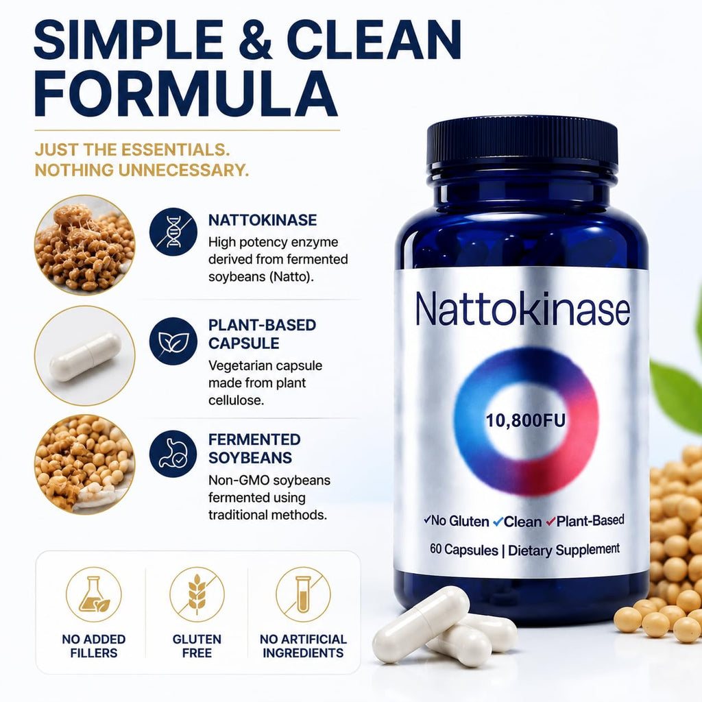 Nattokinase 10800 FU heart health benefits