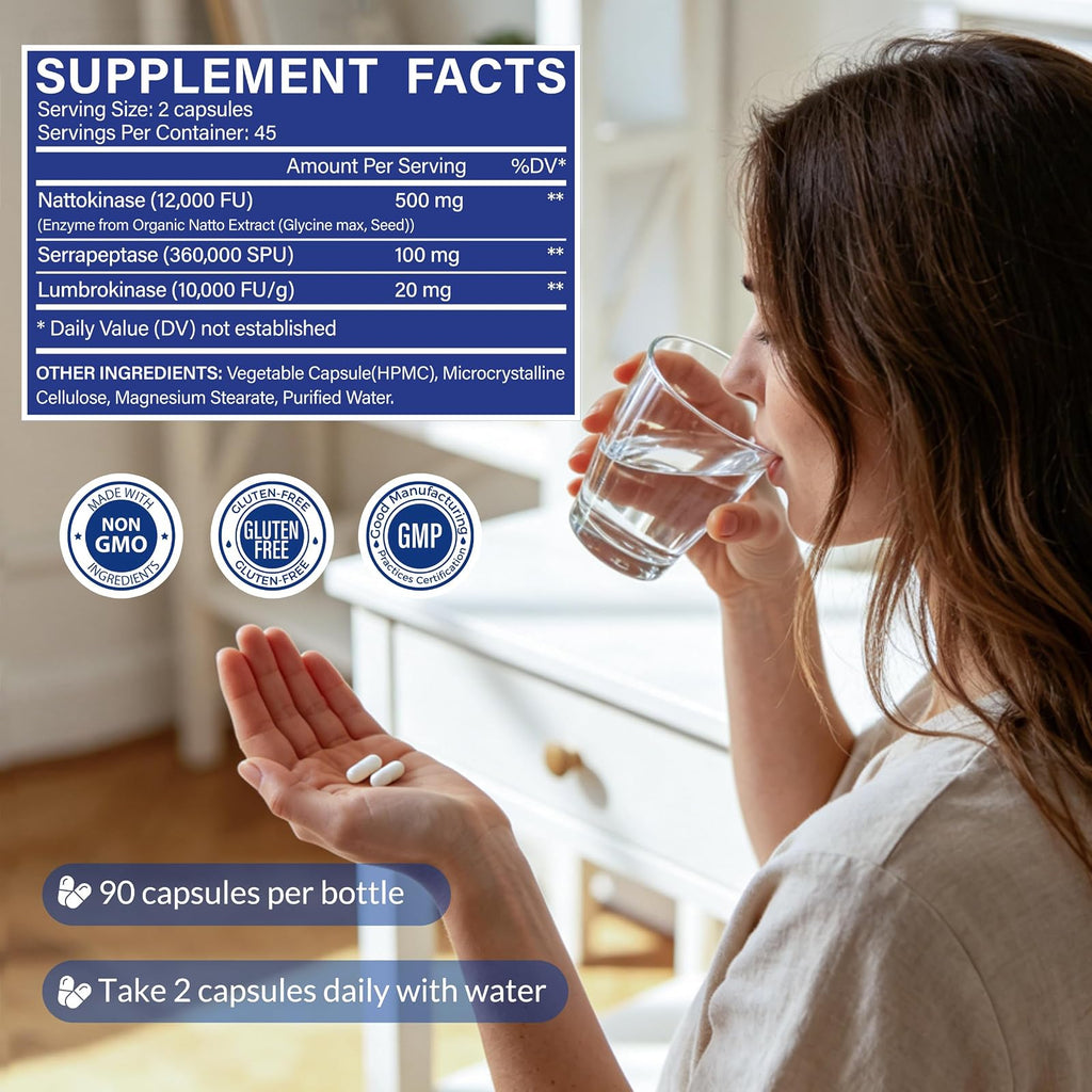 Nattokinase 12,000 FU for everyday wellness