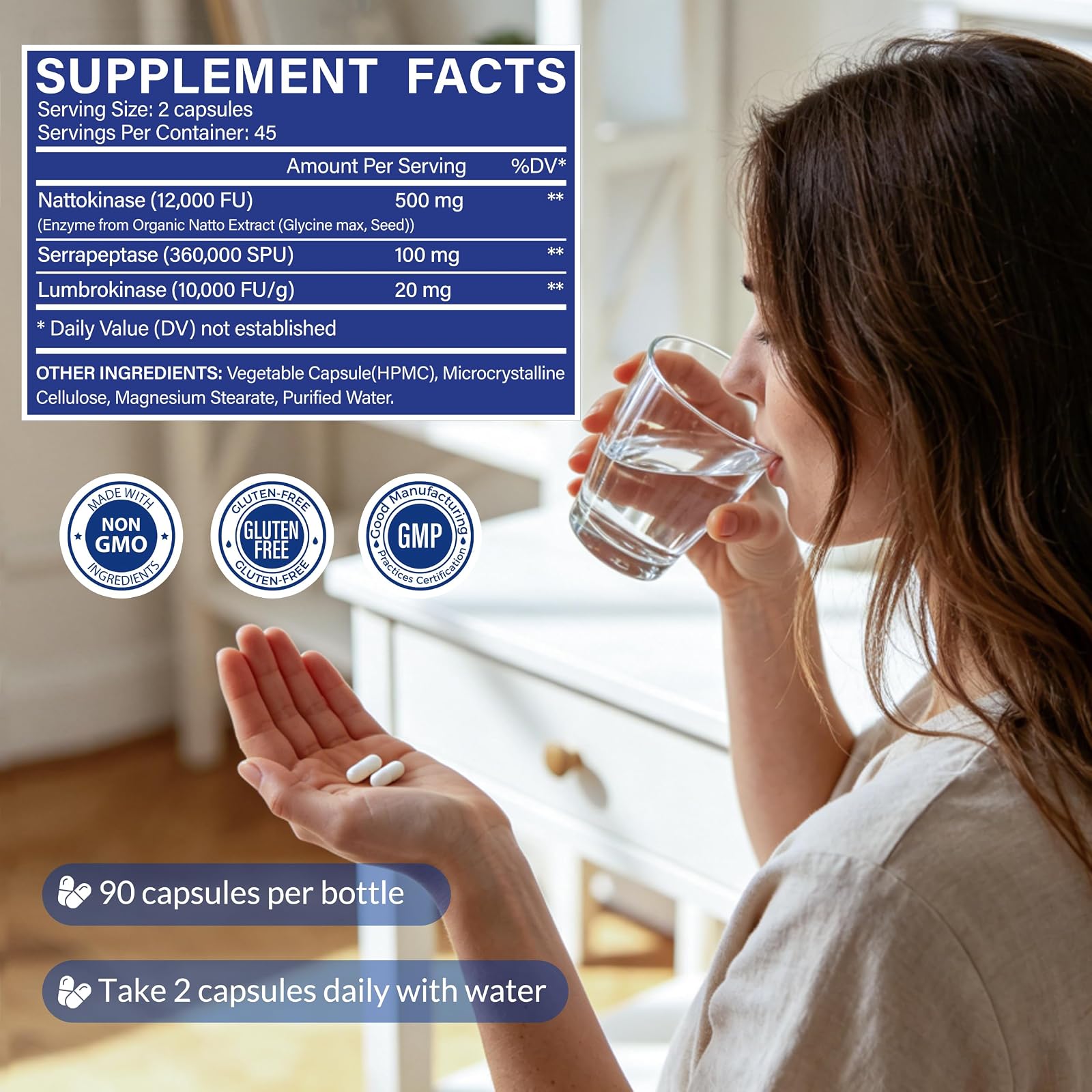 Nattokinase 12,000 FU for everyday wellness