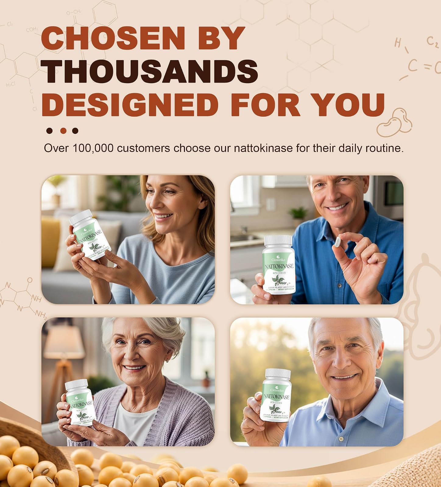 Nattokinase 180 capsules for wellness