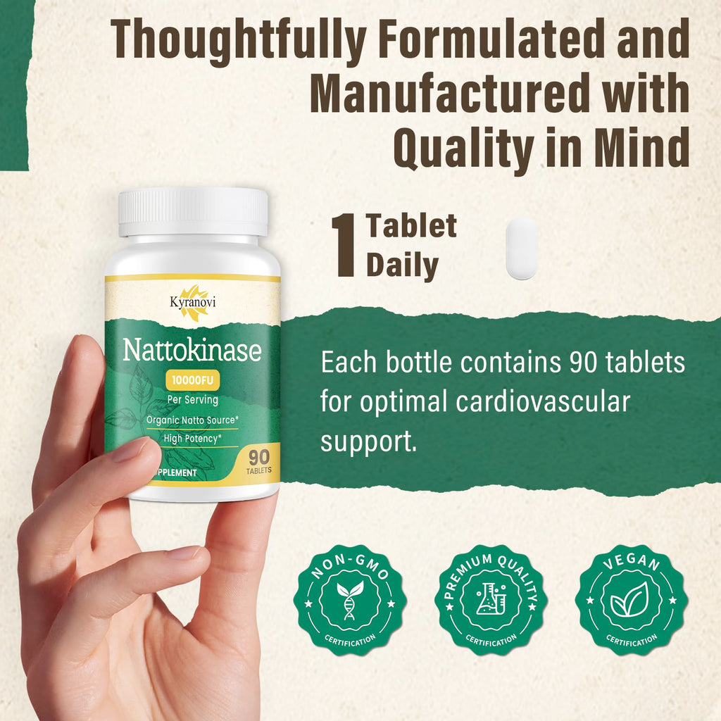 Nattokinase 180 tablets daily supplement
