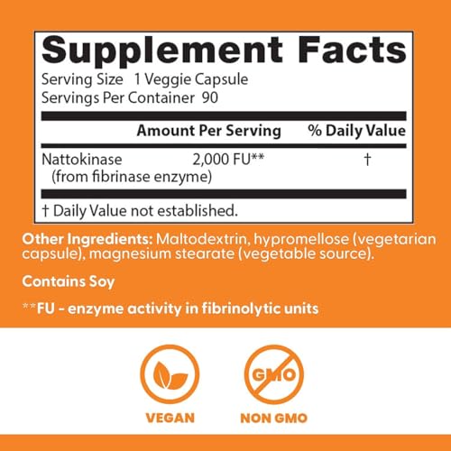 Nattokinase 2000 FU for digestive aid