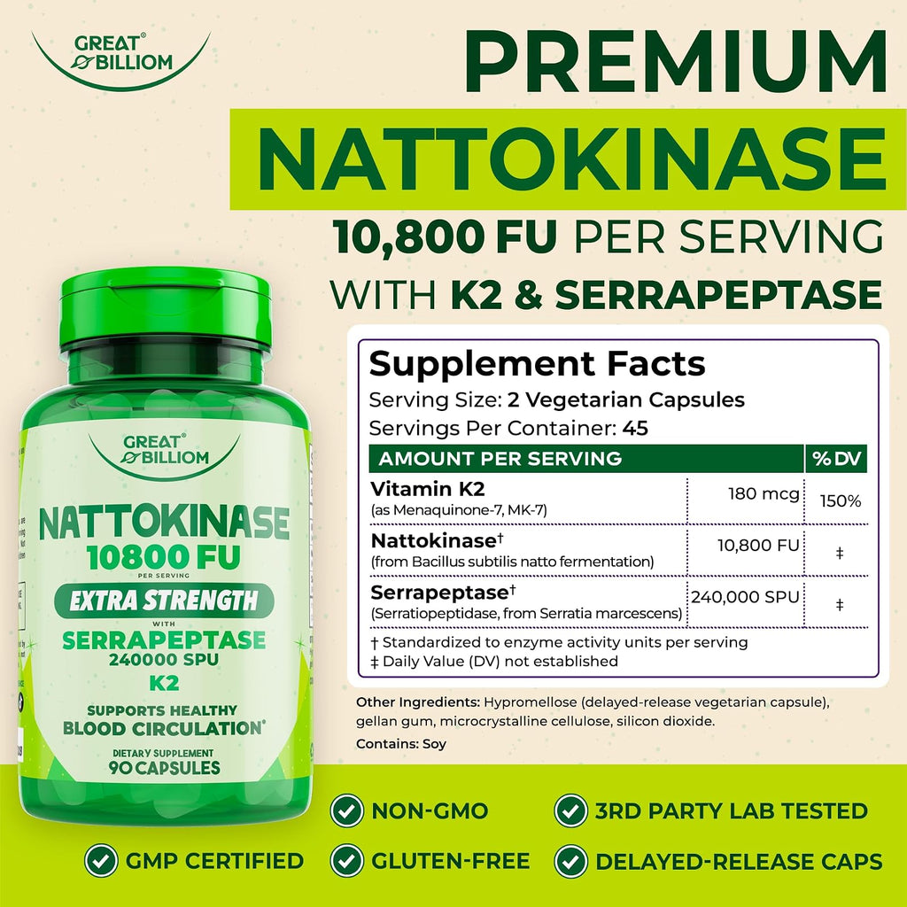 Nattokinase 90 capsules for circulation