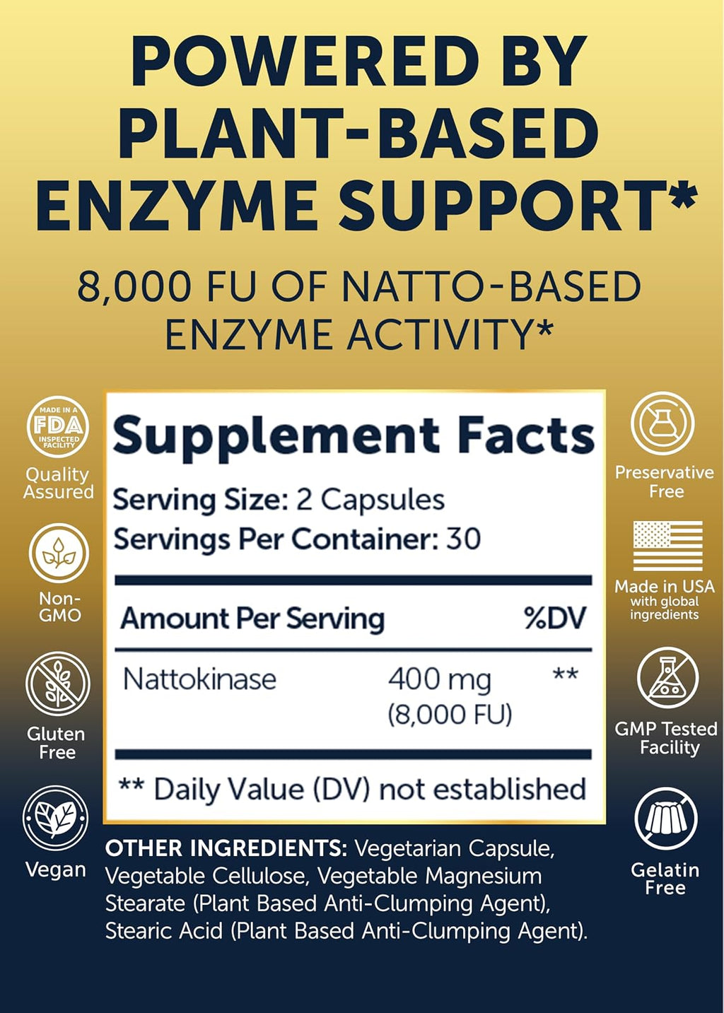Nattokinase capsules for cardiovascular health