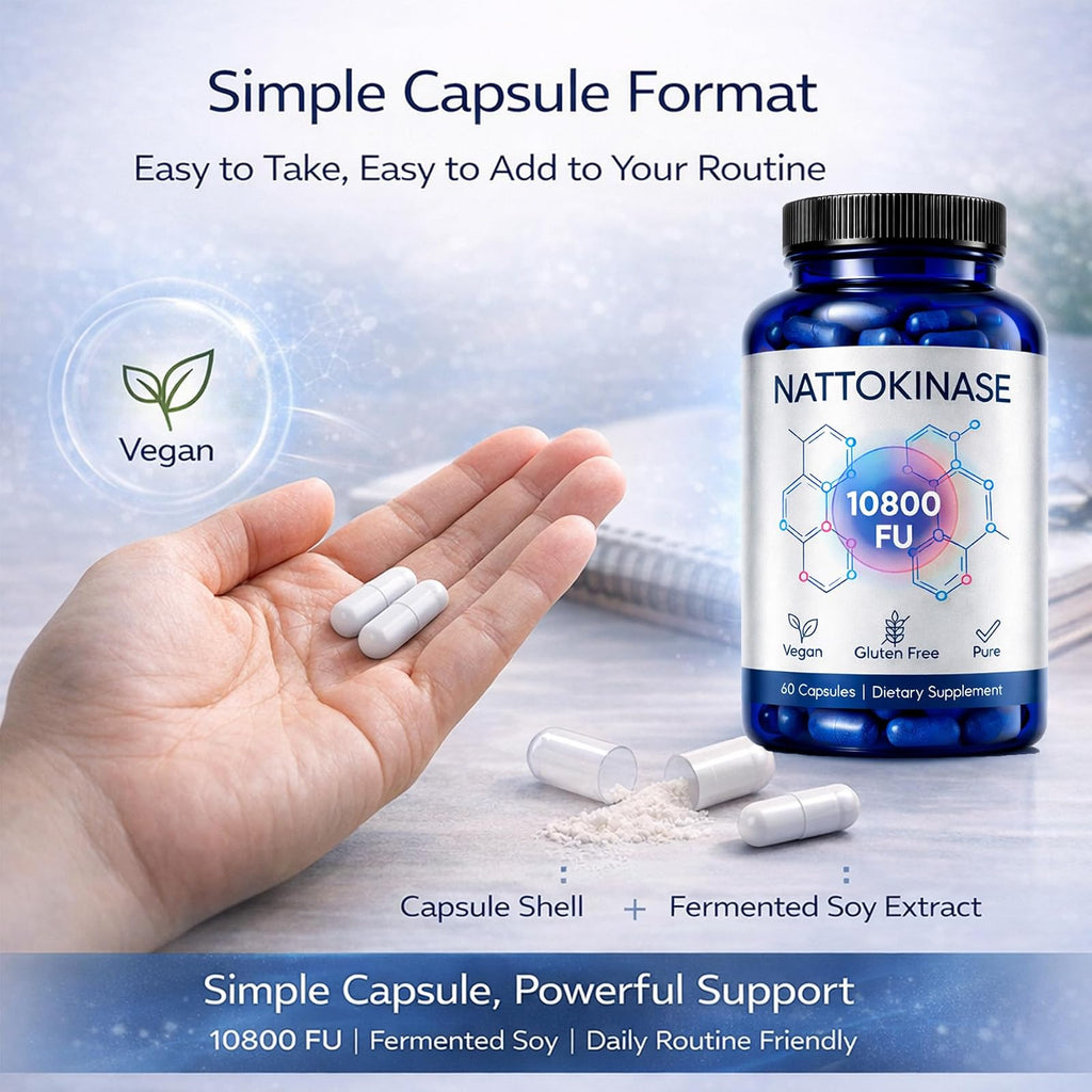 Nattokinase capsules for cardiovascular support
