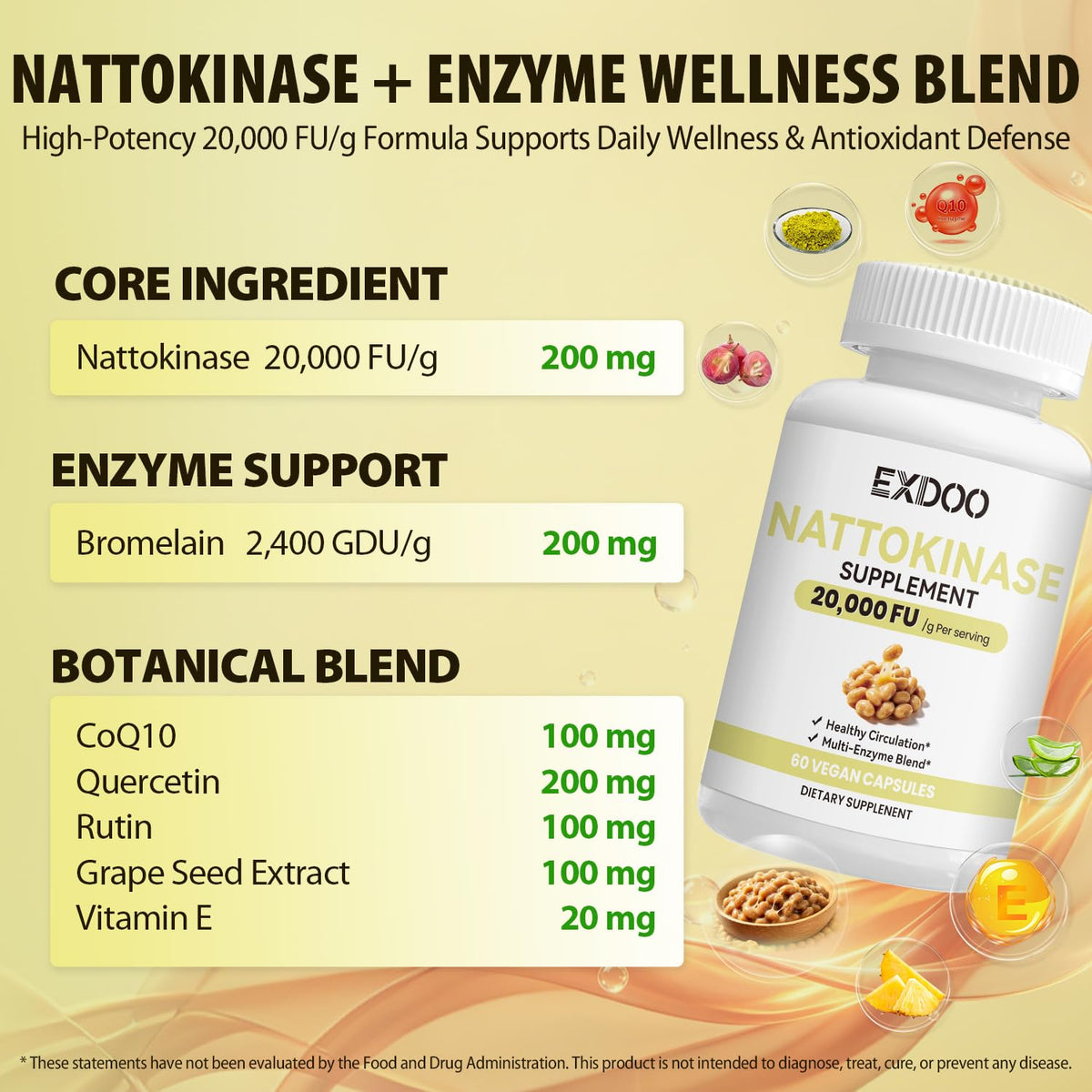 Nattokinase capsules for daily wellness