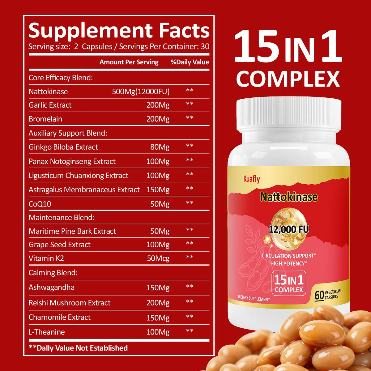 Nattokinase capsules for heart support