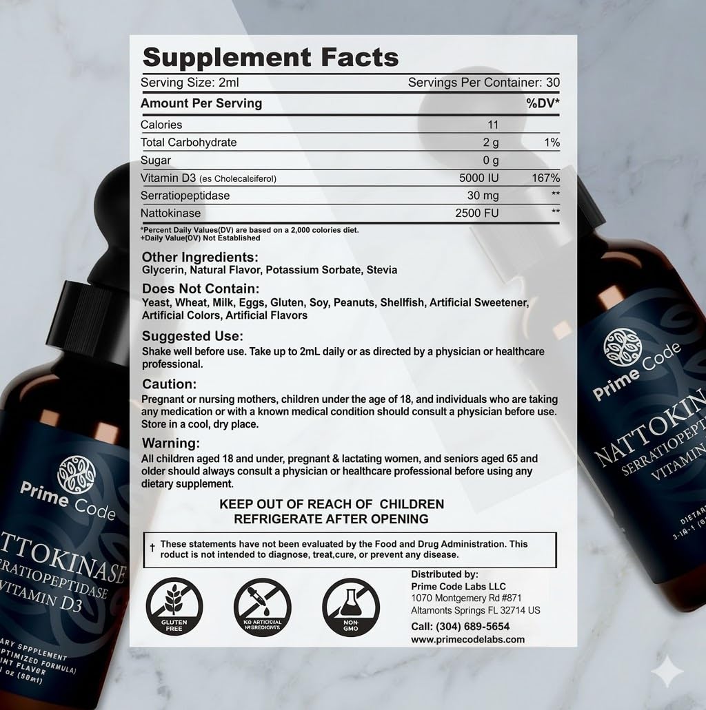 Nattokinase drops for heart health