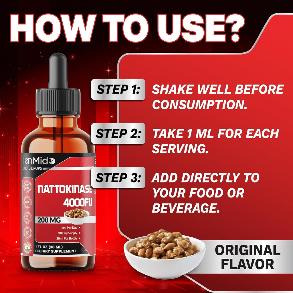 Nattokinase multivitamin drops for energy
