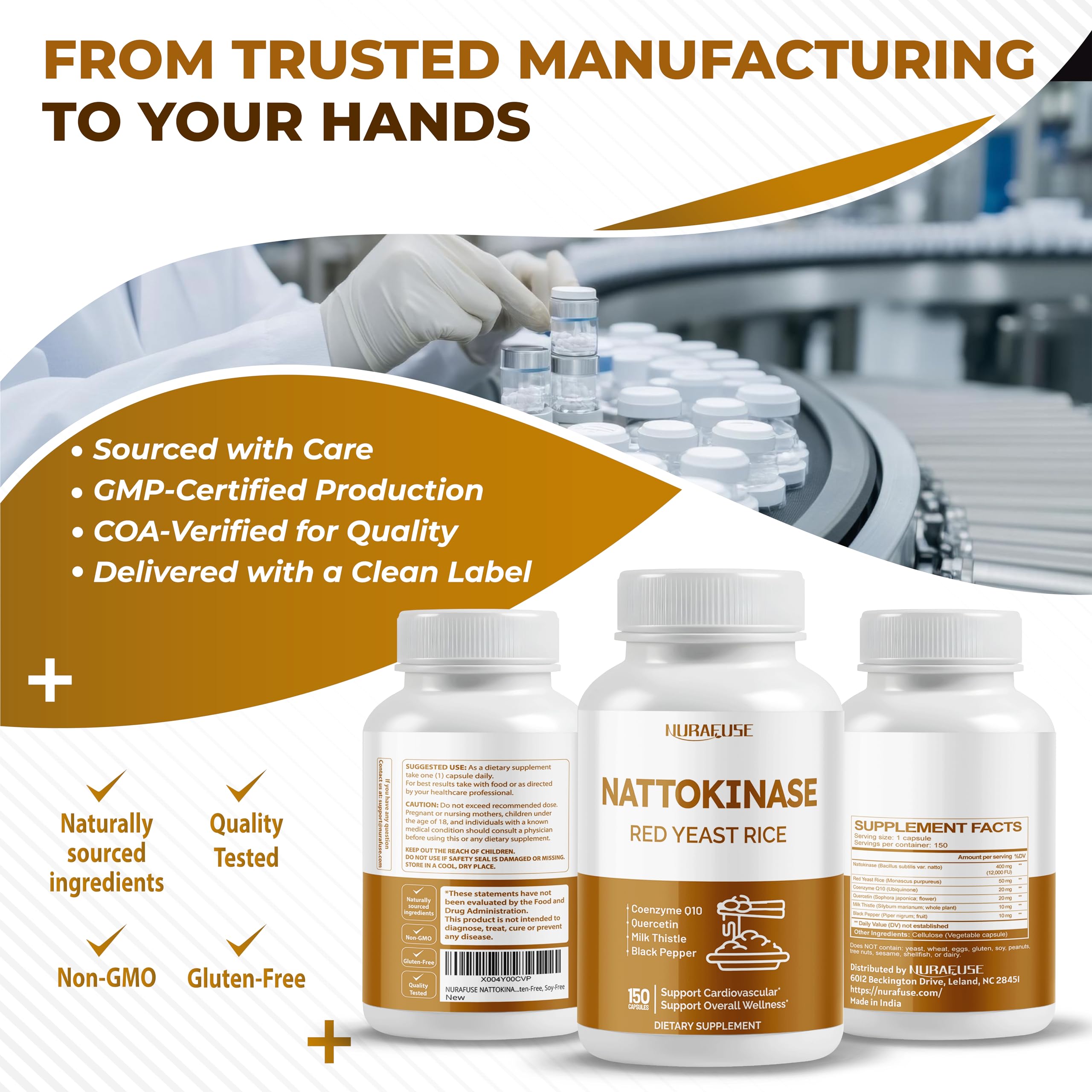 Nattokinase red yeast rice for energy