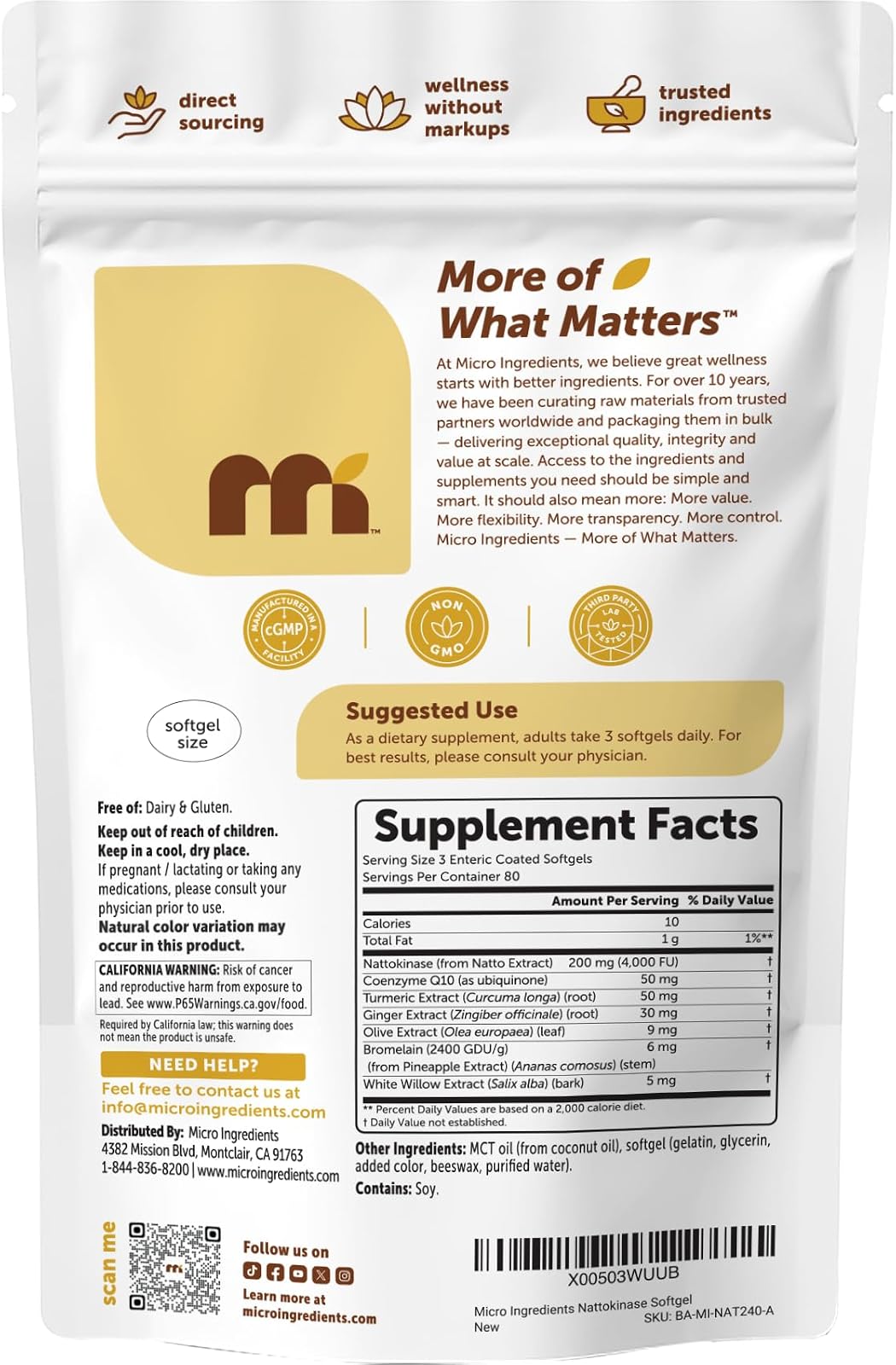 Nattokinase softgels for daily digestion aid