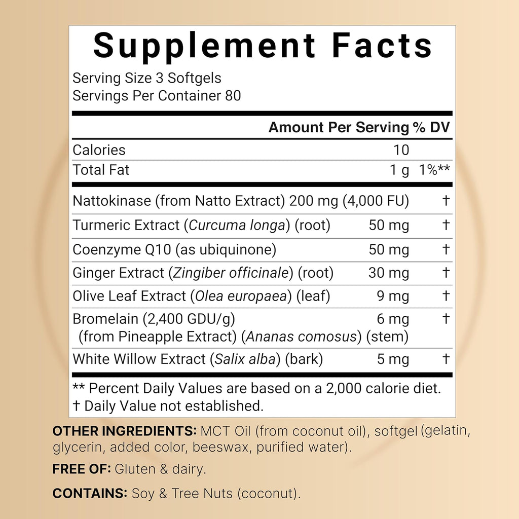 Nattokinase softgels for heart health