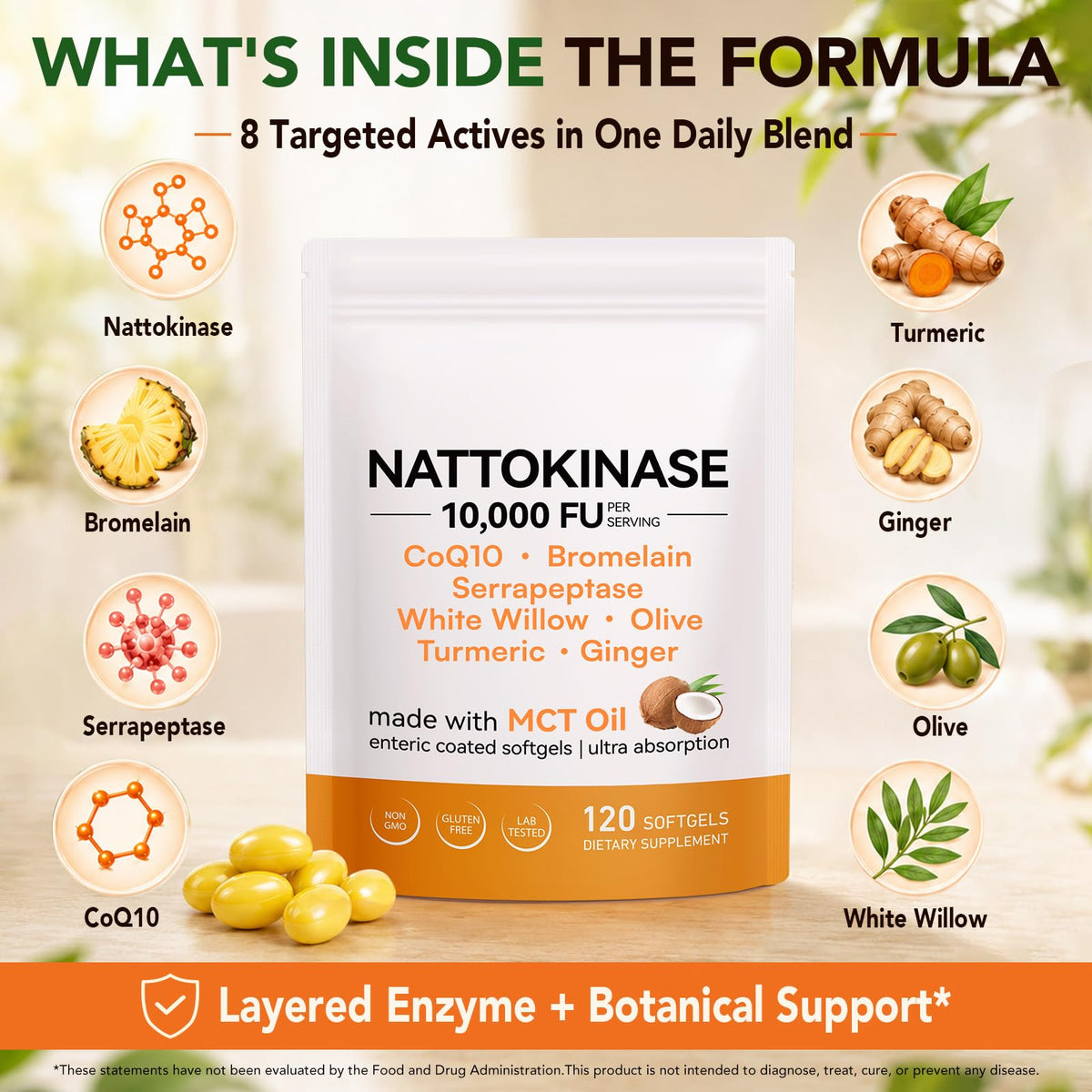 Nattokinase softgels for heart support