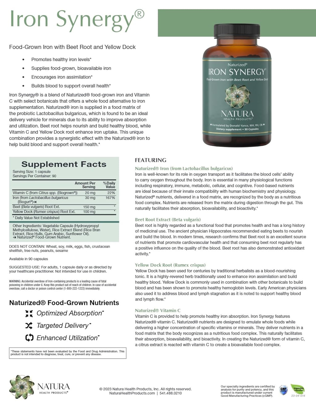 Natura Health iron for healthy blood