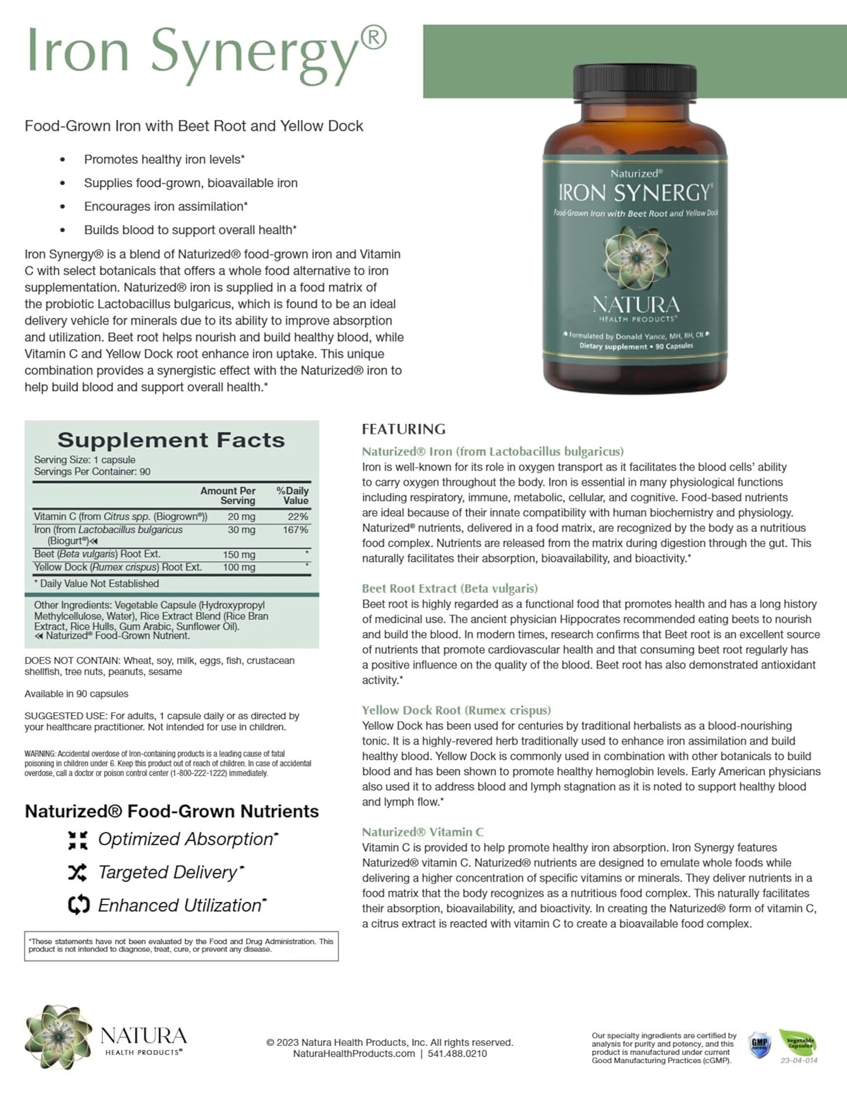Natura Health iron for healthy blood