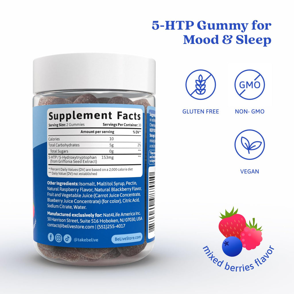 Natural 5-HTP gummies for relaxation