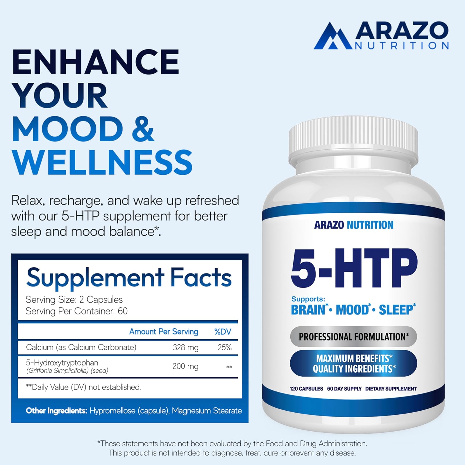 Natural 5-HTP supplement for relaxation