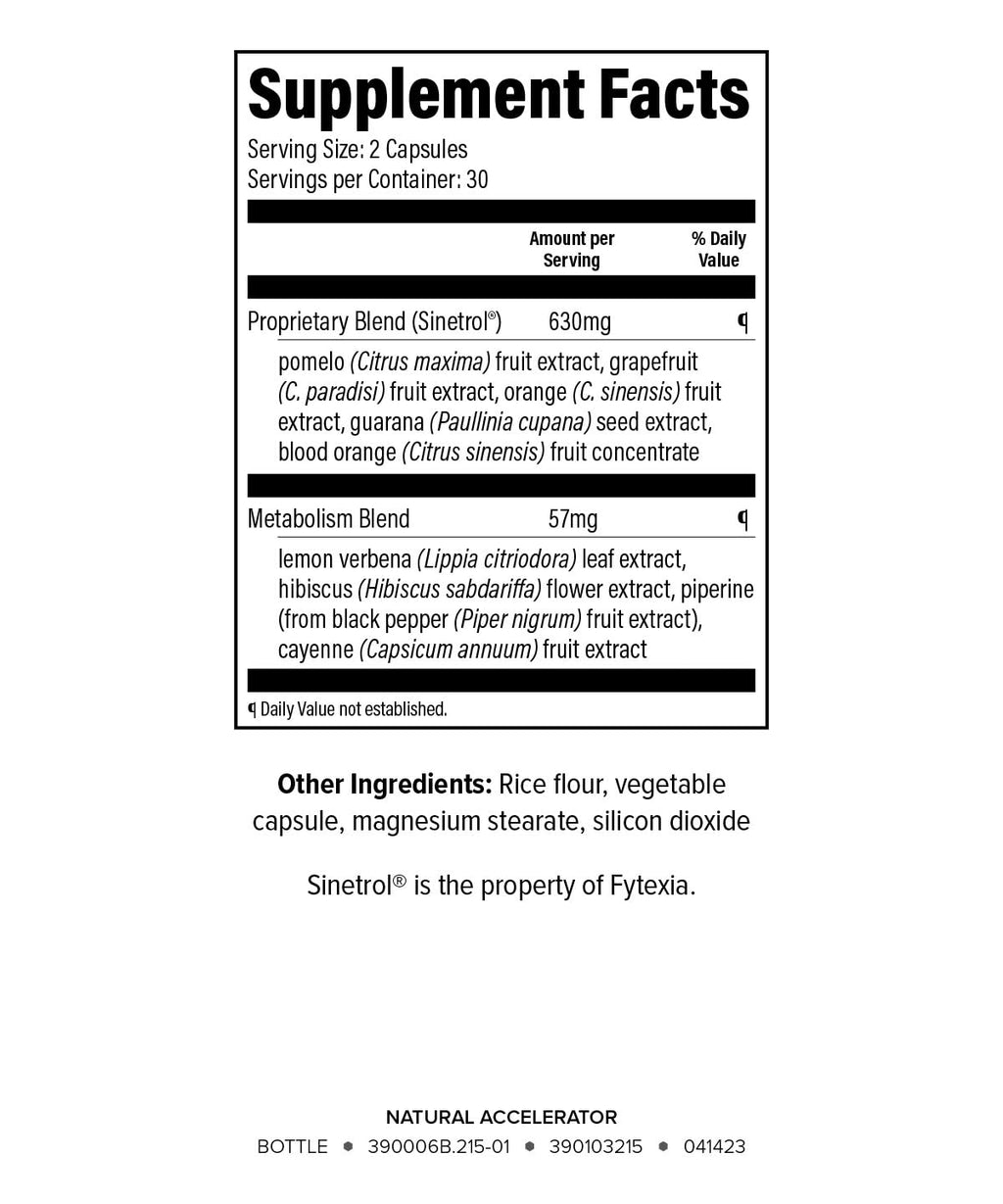 Natural Accelerator Sinetrol capsules benefits