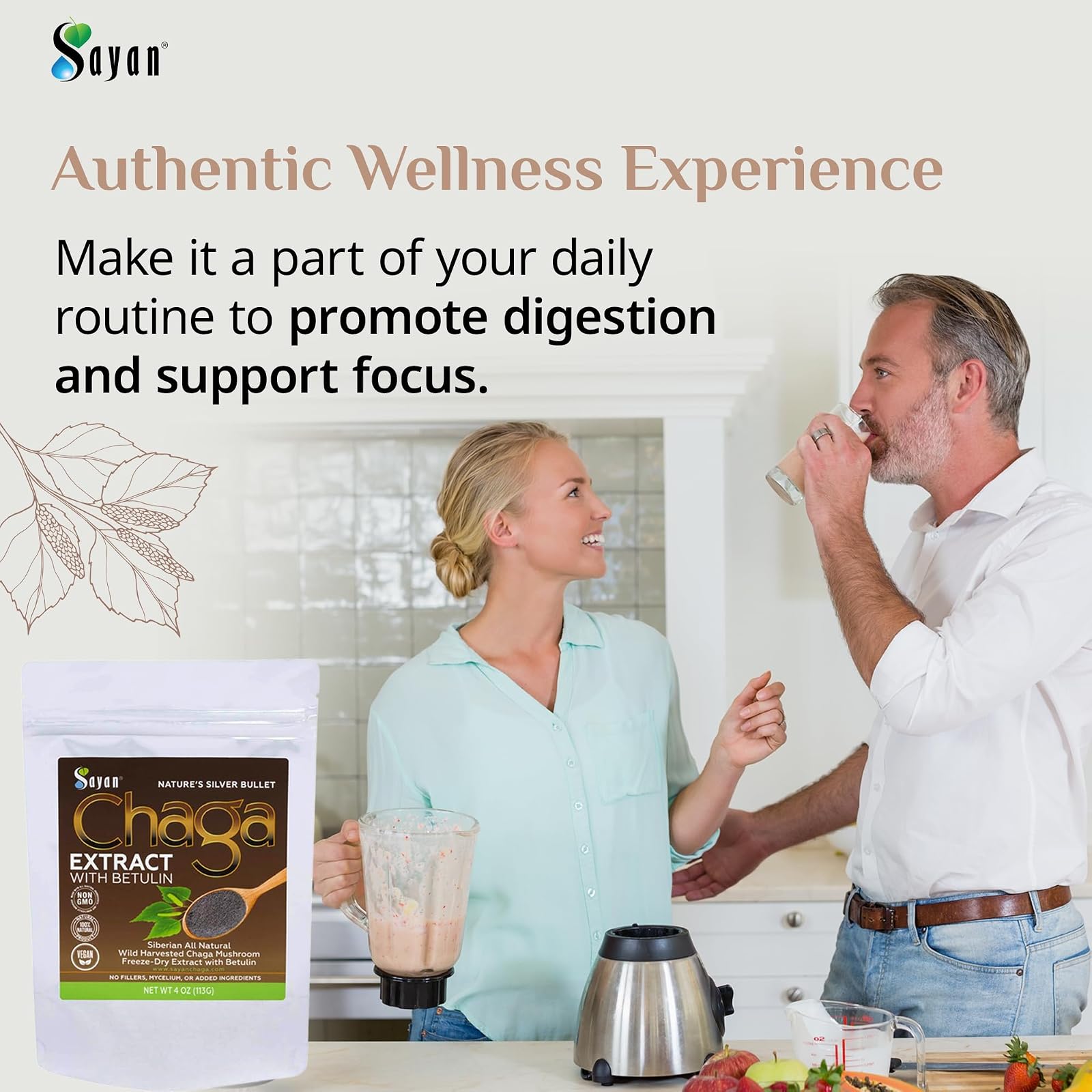 Natural adaptogen chaga mushroom extract