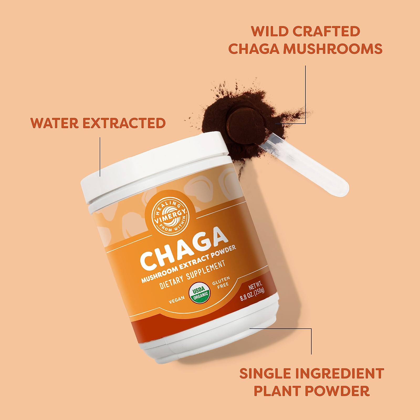 natural adaptogen chaga powder supplement