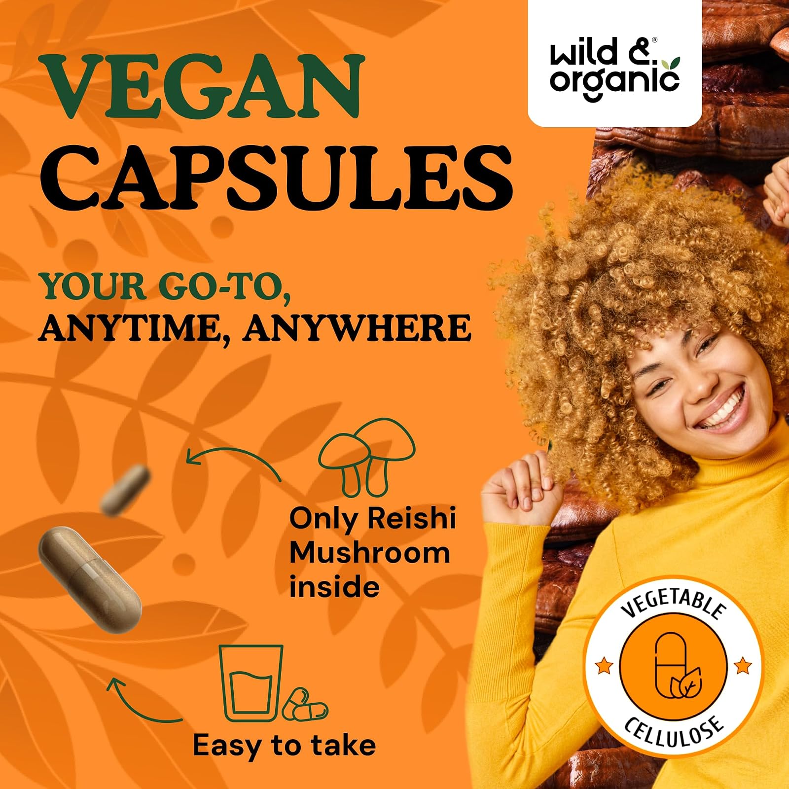Natural adaptogen Reishi supplement