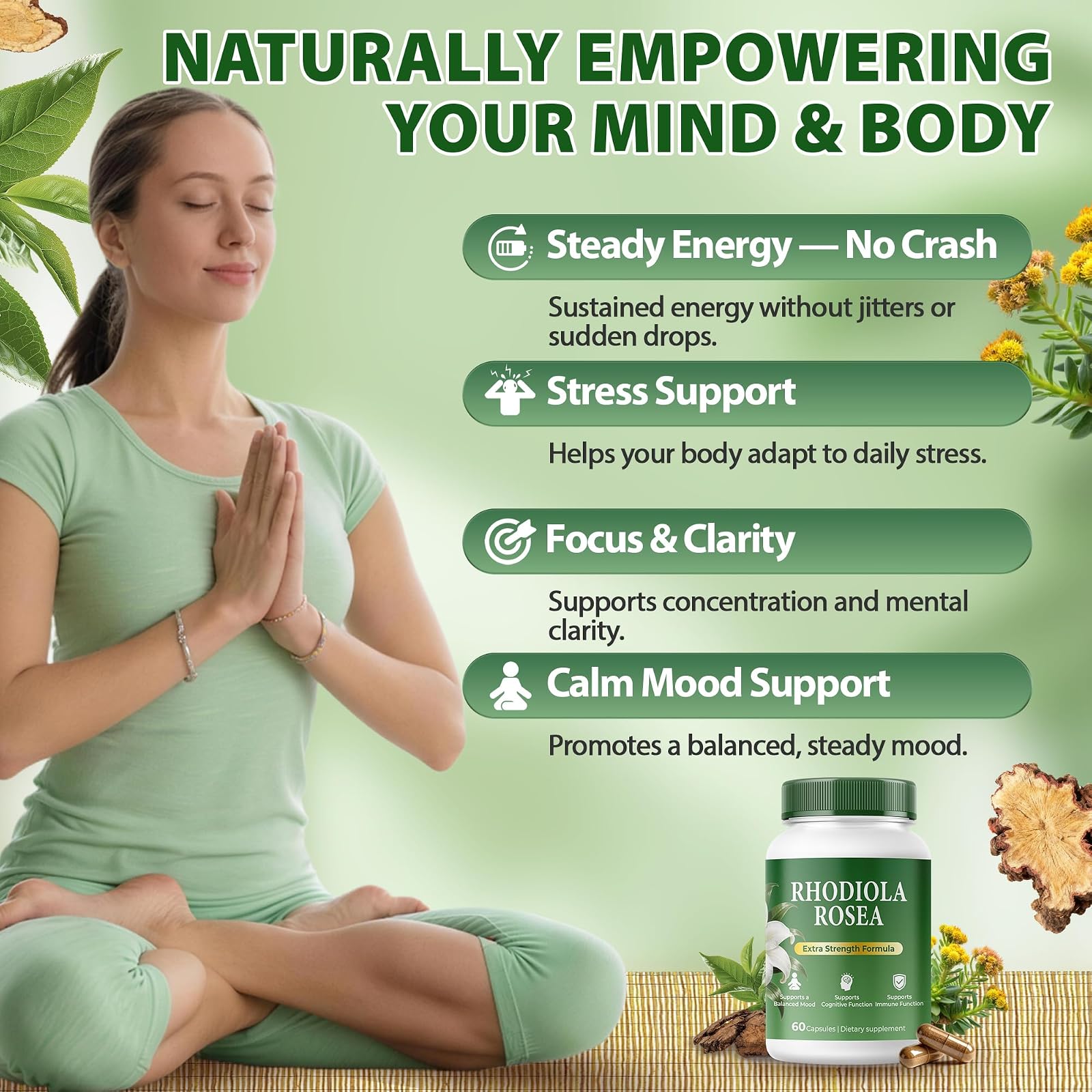 Natural adaptogen Rhodiola Rosea benefits
