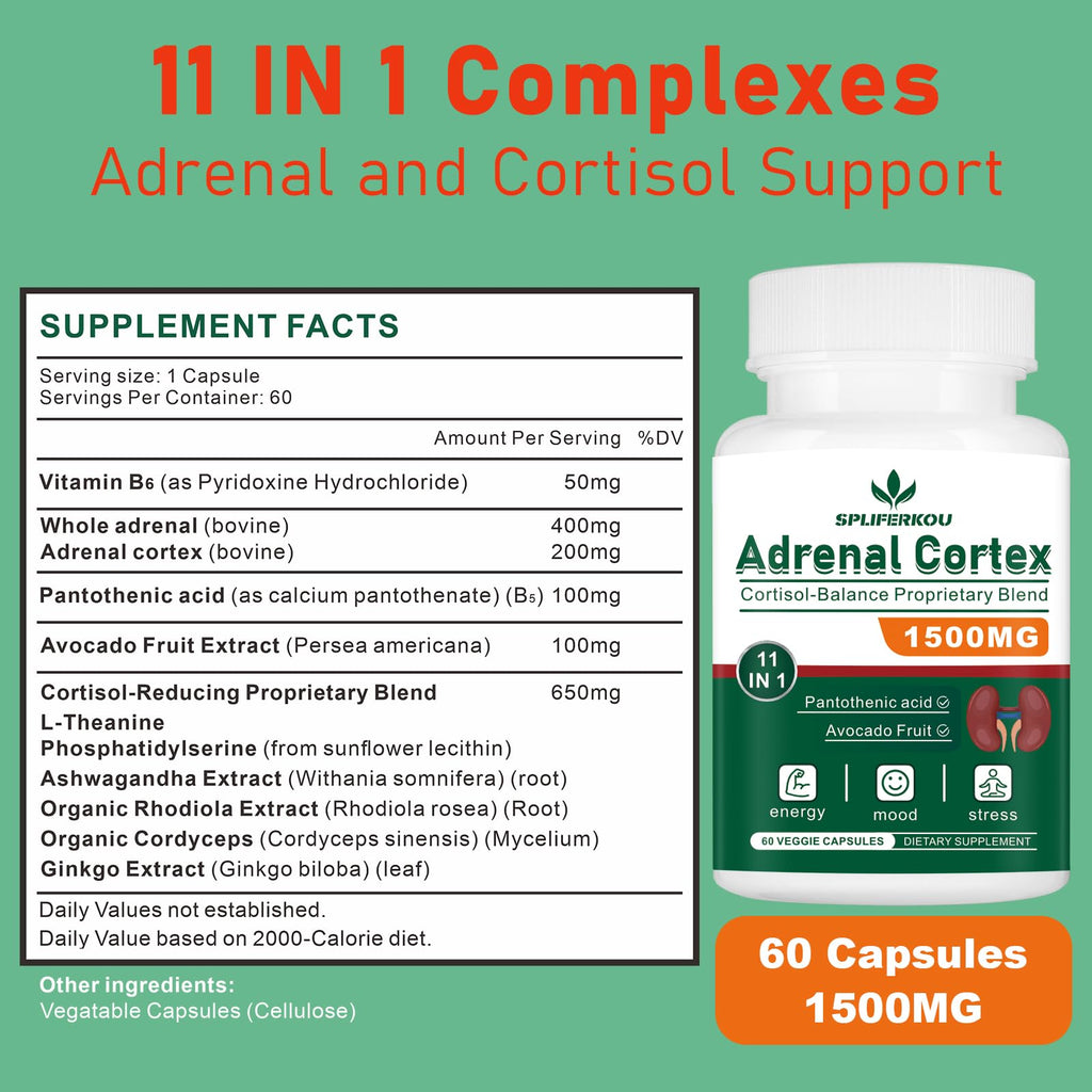 Natural adrenal extract for stress relief