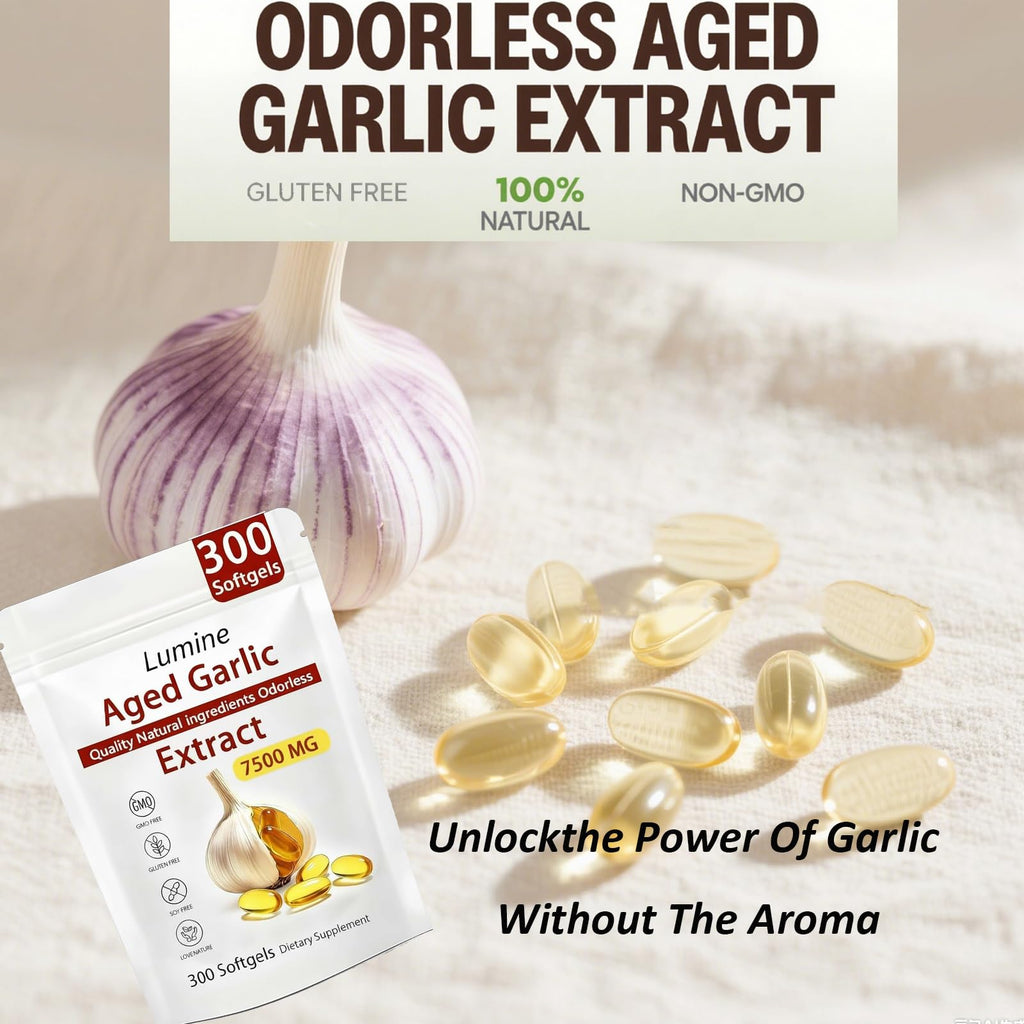 natural aged garlic supplement capsules