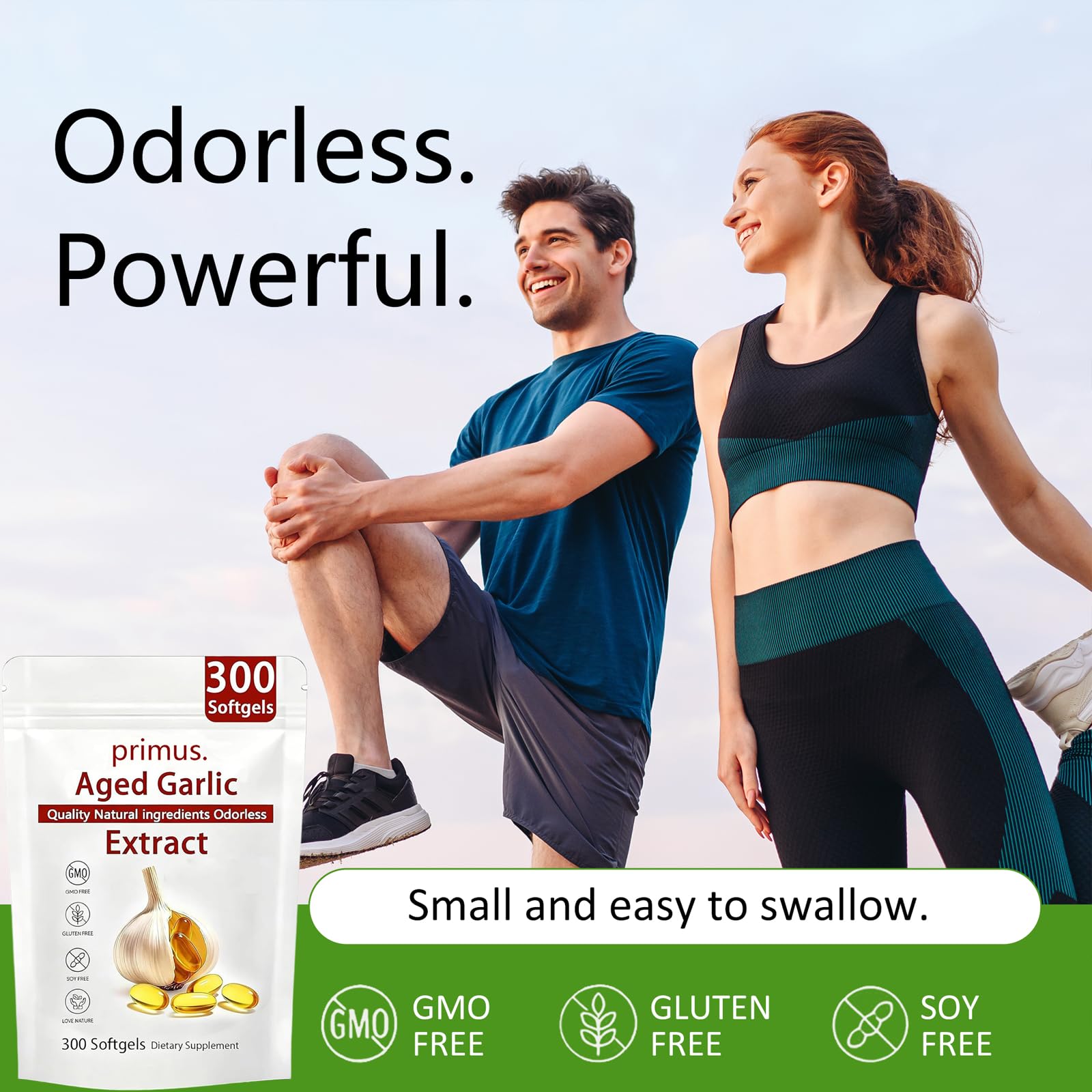 natural aged garlic supplement capsules