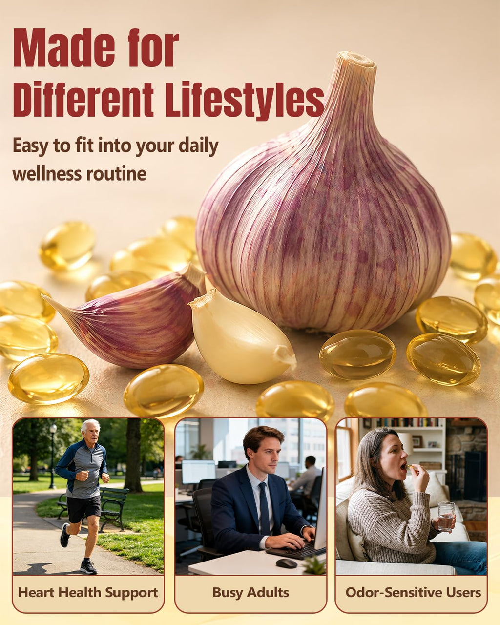 Natural aged garlic supplement for immunity