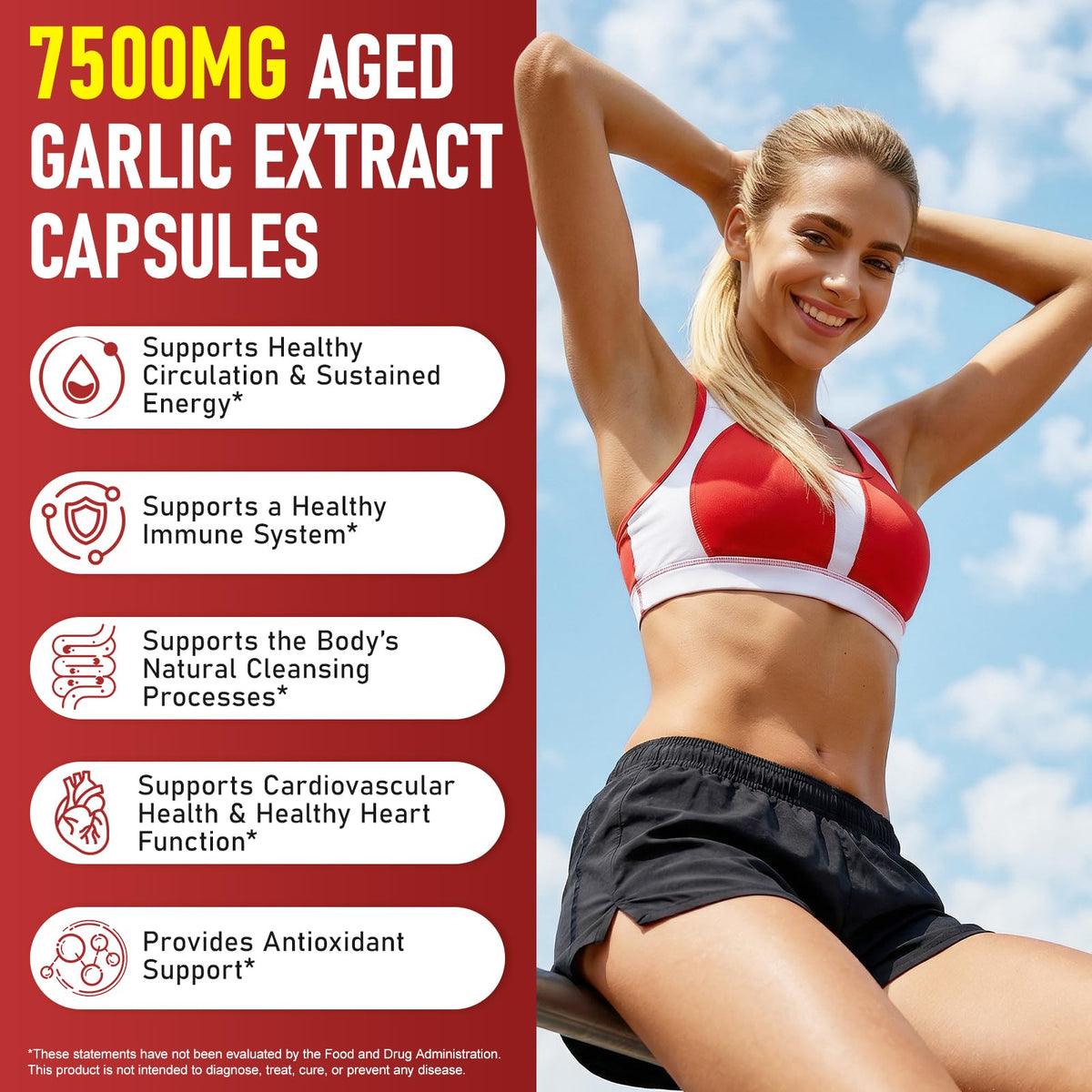 Natural aged garlic supplement for immunity