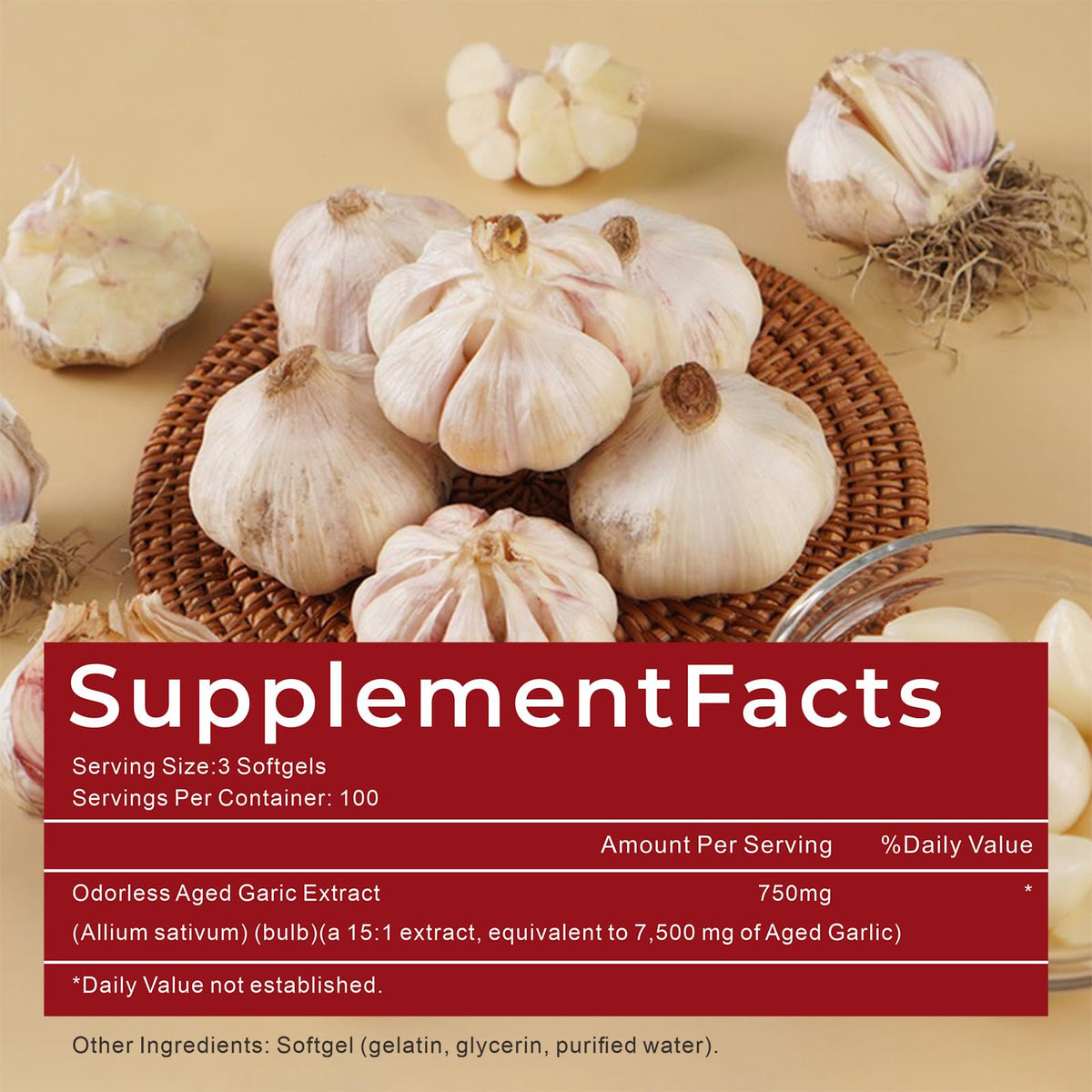 Natural aged garlic supplement